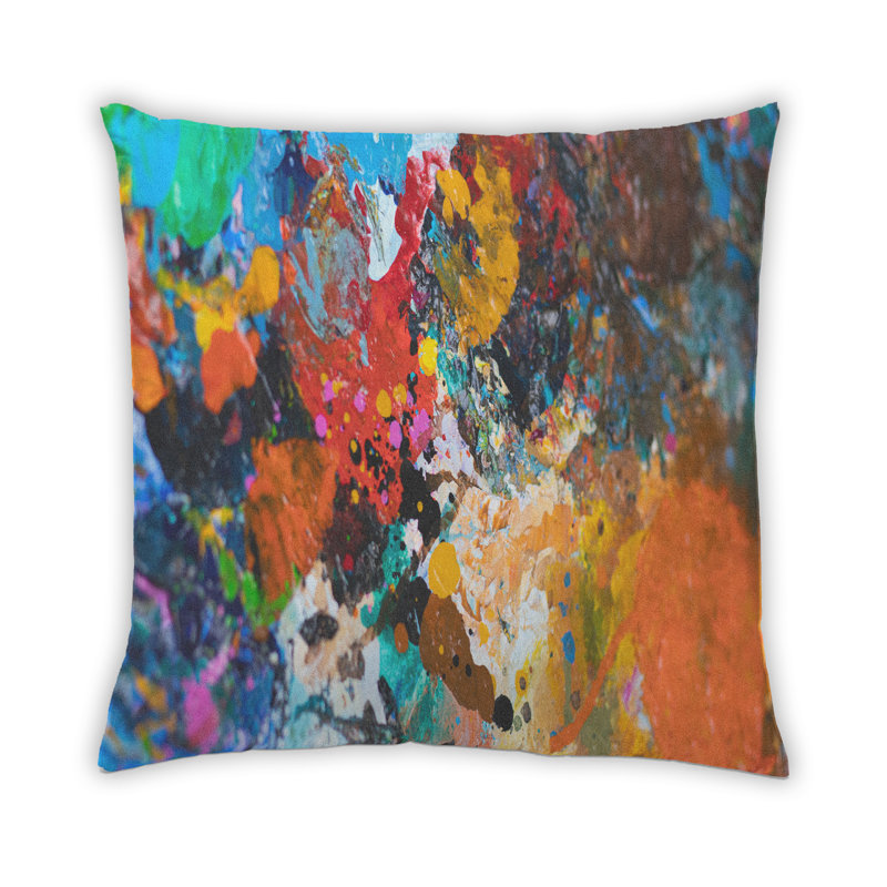 Rug Tycoon Abstract Paint Splatter 99 Throw Pillow | Wayfair
